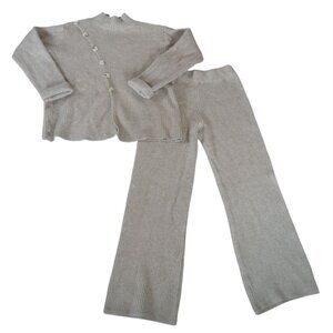 Commense | Sweaters | Commense Gray Ribbed Knitwear Sweater Pant Set ...
